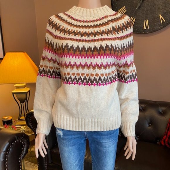 Love Tree | Sweaters | Love Tree Cream Patterned Knit Sweater | Poshmark